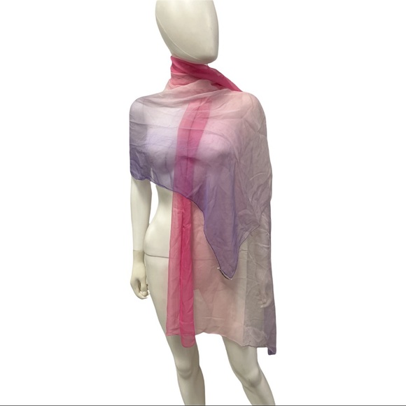 Vintage | Accessories | Vintage 0 Silk Rectangular Scarf Shawl Wrap ...
